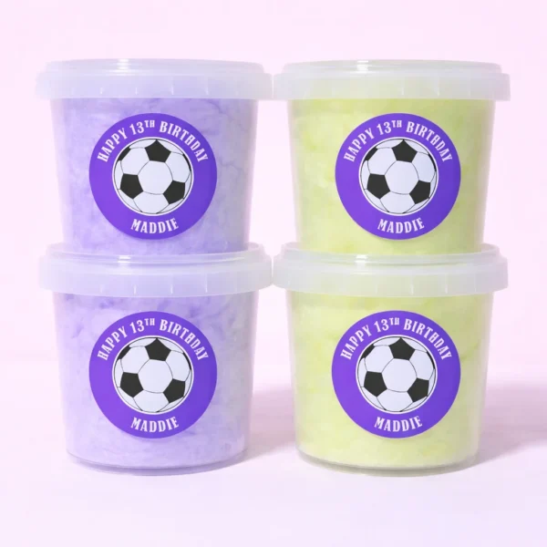 Soccer Personalised Fairy Floss Party Favour